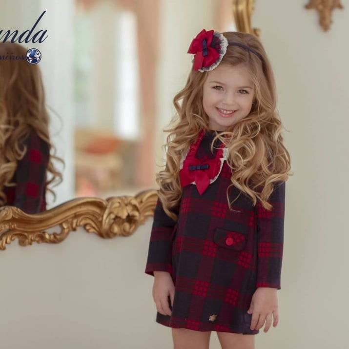 Диадема с тъмно синя панделка в червено | Miranda Kids