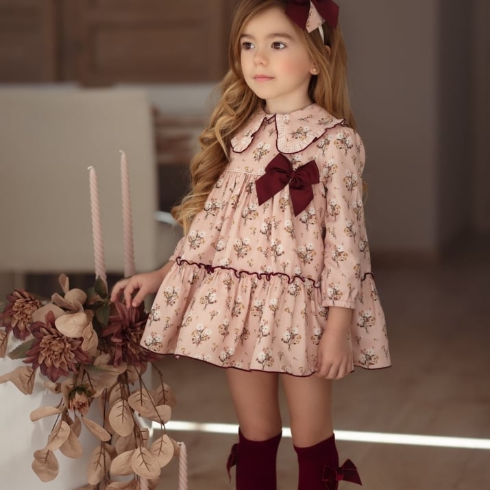 Рокля в розово с флорални мотиви | Miranda Kids